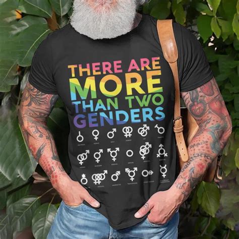 there are more than two genders non binary symbol trans lgbt t shirt thetio