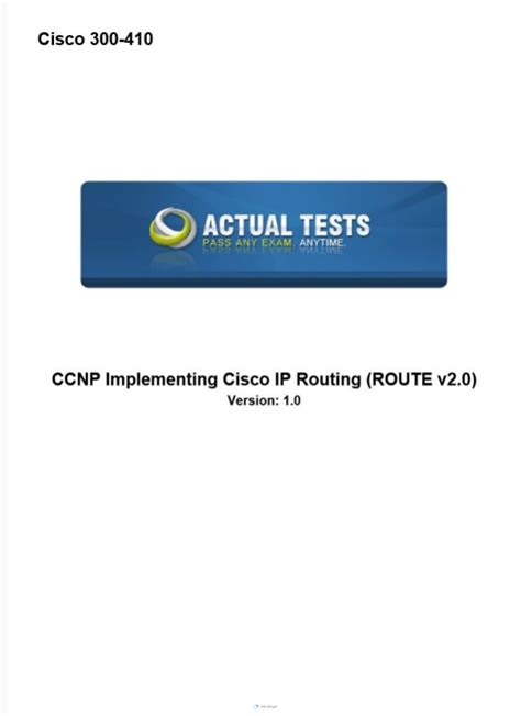 300 410 Ccnp Implementing Cisco Ip Routing Route V2 0 Expert Training