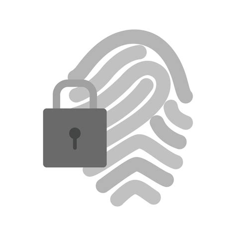 Fingerprint Lock Flat Greyscale Icon 15673588 Vector Art At Vecteezy