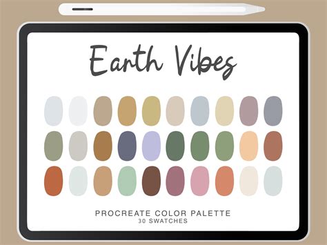 Earth Procreate Color Palette IPad Procreate Illustration Color Swatches For Earth Tones