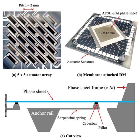 A Microscope Image Of A Fabricated 5 5 Lorentz Actuator Array B Download Scientific