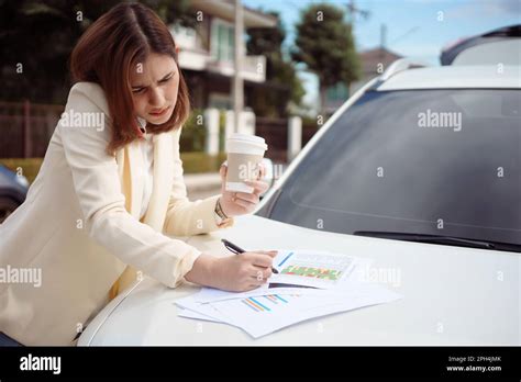 Busy Woman Is In A Hurry She Does Not Have Time She Is Going To Talk