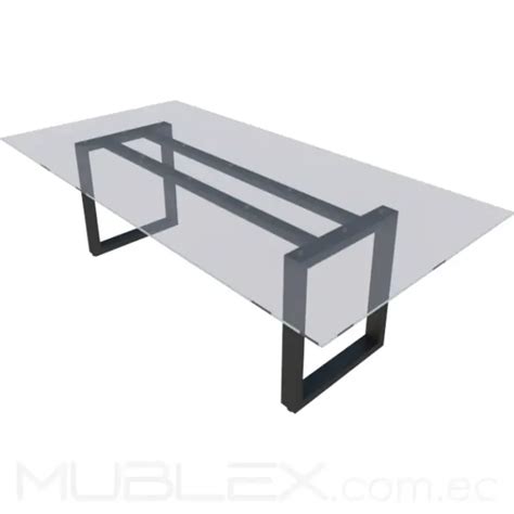 Mesa De Reunión En Vidrio Para 8 Personas Quattro Mublex Ecuador