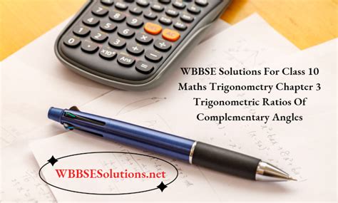 Wbbse Solutions For Class 10 Maths Trigonometry Chapter 3 Trigonometric