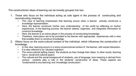 Constructivist Approaches To Teachingpptx