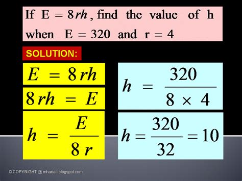 TIP BELAJAR MATEMATIK TIPS FOR LEARNING MATHEMATICS FIND THE VALUE OF A VARIABLE IN A FORMULA
