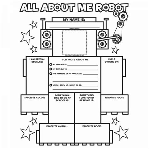Teachersparadise Scholastic Graphic Organizer Poster All About Me Robot Grades K 2 Sc