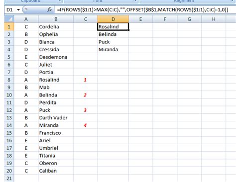 Microsoft Excel Return Multiple Values Without Using An Array Formula