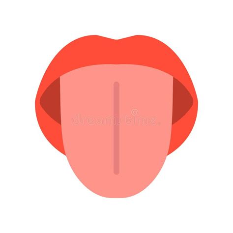 Open Mouth And Tongue Medical And Hospital Related Flat Design Stock Vector Illustration Of
