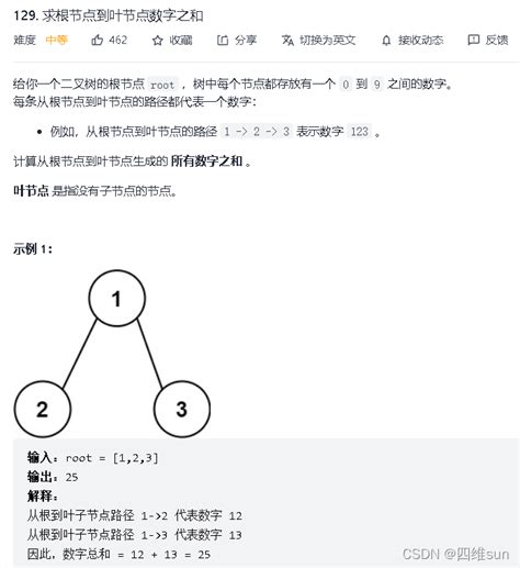 力扣129——求根结点到叶子结点数字之和力扣 根节点到叶结点 Csdn博客