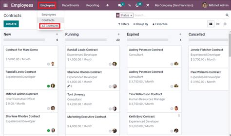 All Contracts In Odoo Employee Odoo V Enterprise Book