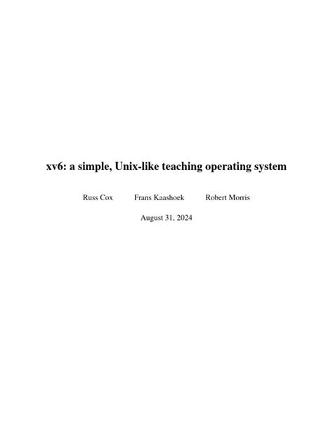 book xv6 riscv rev4 pdf process computing operating system
