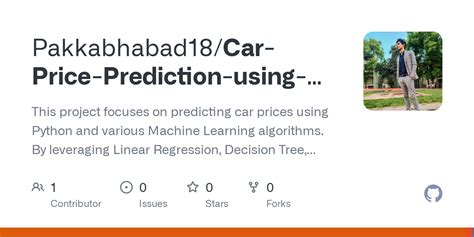 github pakkabhabad18 car price prediction using python and machine learning this project