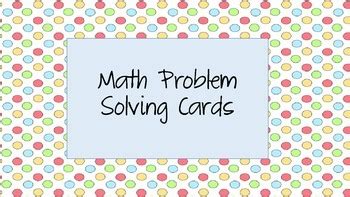 Math Problem Solving Task Cards By Ridgeway S Resources TpT