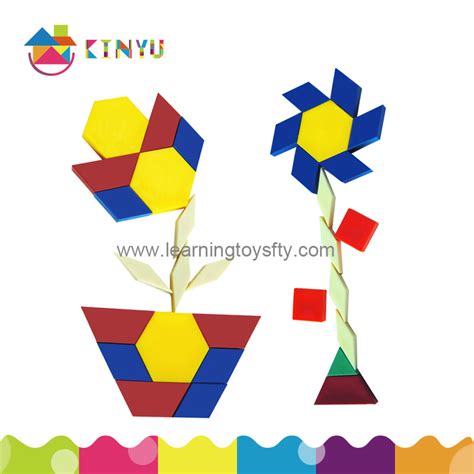 Plastic Mathematics Manipulatives Geometry Pattern Blocks Toy For