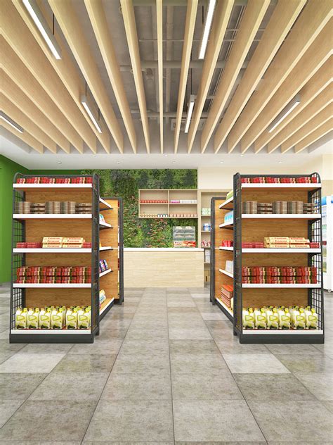 万昌加厚仿木纹多层超市货架商场便利店零食饮料架子展示架置物架虎窝淘