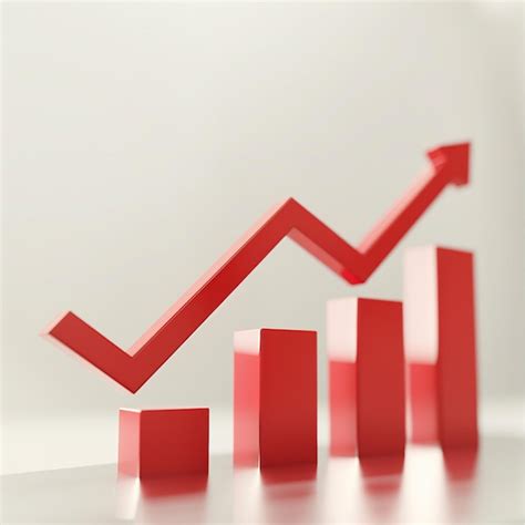 A Red Arrow Is Pointing Up At A Graph Premium Ai Generated Image