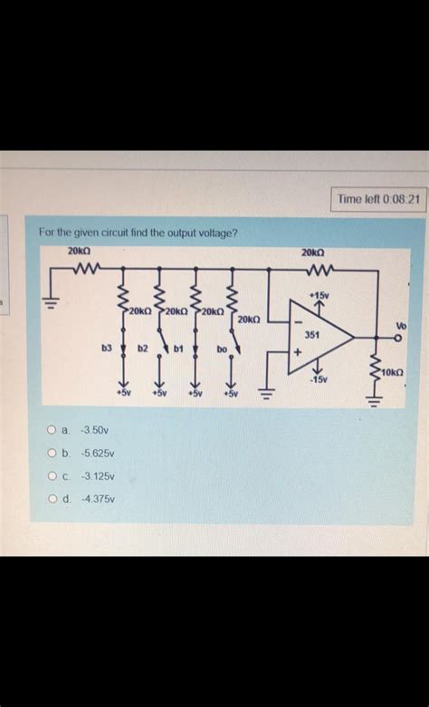 Solved For The Given Circuit Find The Output Voltage A