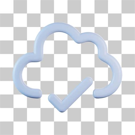 Premium Psd Cloud Check Mark 3d Icon