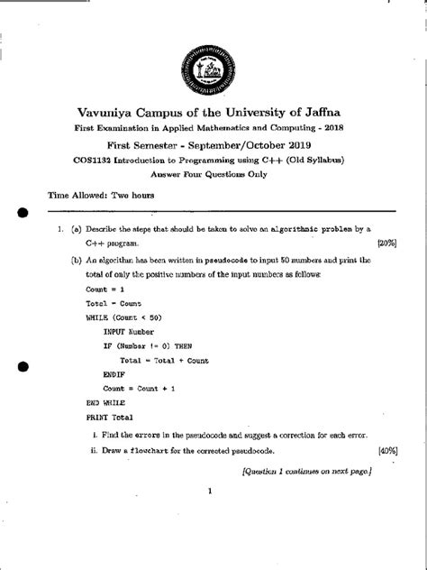 Cos 1132 Introduction To Programming Using C Pdf