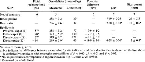 Reabsorption Of Fluid From Duct Lumen Osmolality Ph And Bicarbonate Download Table