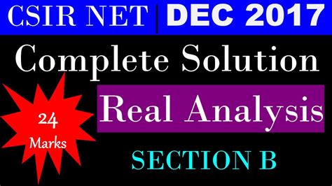 Csir Net Mathematics Dec 2017 Complete Solution Of Real Analysis