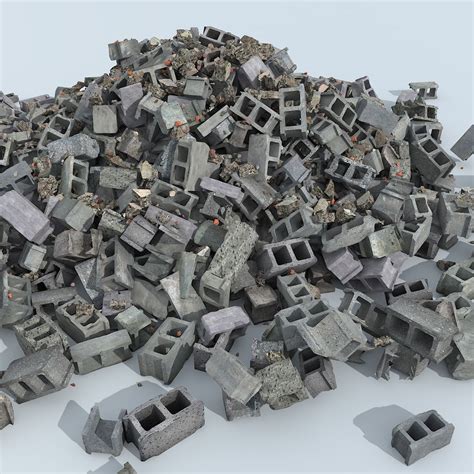 콘크리트 블록 돌 바위 파편 정크 쓰레기 3d 모델 59 3ds Fbx Obj Max Free3d
