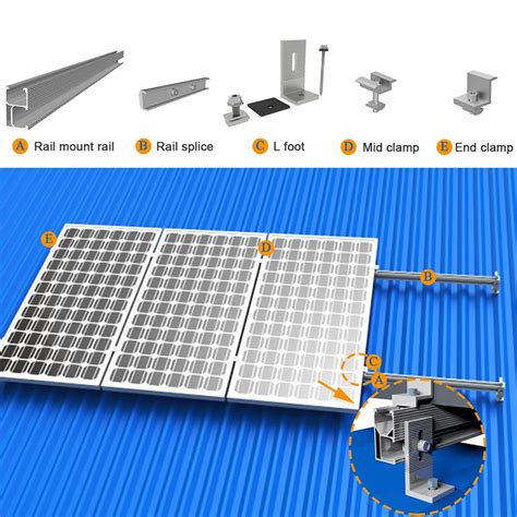 Solar Panel Mounting Rails Universal Aluminum Pv Rail For Metal
