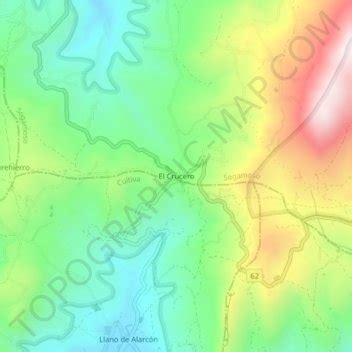 Mapa Topográfico El Crucero Altitude Relevo