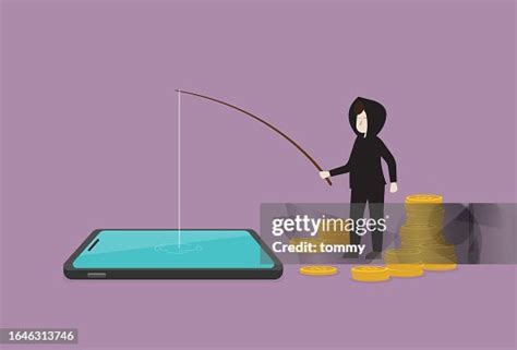 Hacker Phishing Data From The Internet For Cyber Security Concept High Res Vector Graphic