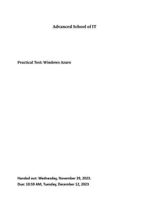 Lab Creaing A Virutal Machine In The Azure Portal Nsgs Pdf Networking Internet And Web