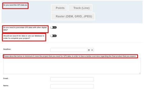 Feature 5 GIS GPS Data Order Form