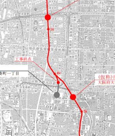 けんたろう🇺🇦 On Twitter なにわ筋線は西大橋付近から堀江公園の南側、オレンジストリートを横断しながら難波方面へ掘り進むルート