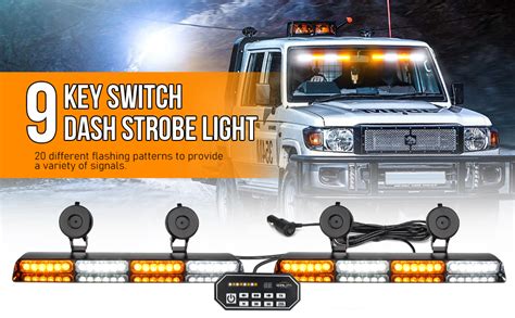 Opp Ulite White Amber Dash Emergency Strobe Lights 2 In 1 Safety