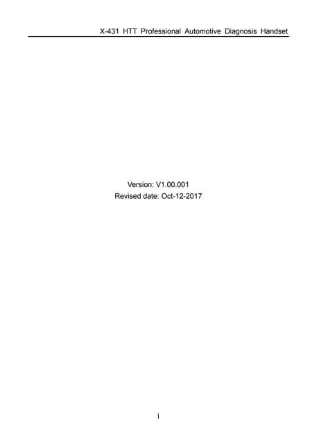 Launch X431 Htt Bi Directional User Manual Pdf