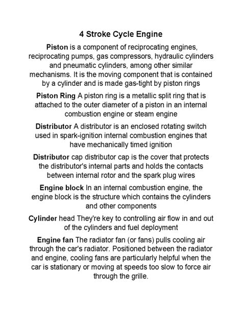 4 Stroke Cycle Engine Pdf