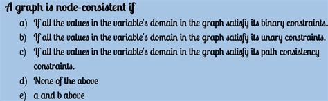 Solved A Graph Is Node Consistent Ifa ﻿if All The Values In