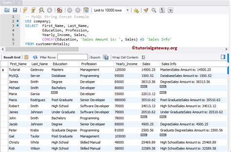 Mysql Concat String Function