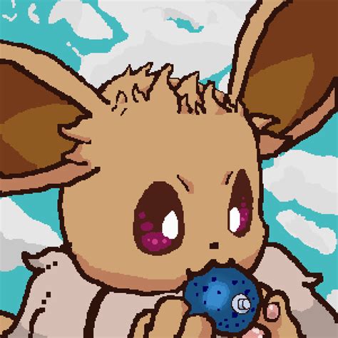 Pixilart Eevee Eating Oran Berry By Evening