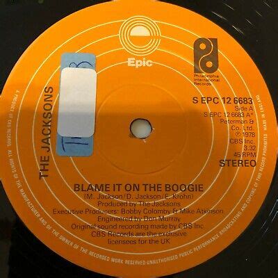The Jacksons Blame It On The Boogie 1978 UK Vinyl 12 Single UNPLAYED EBay
