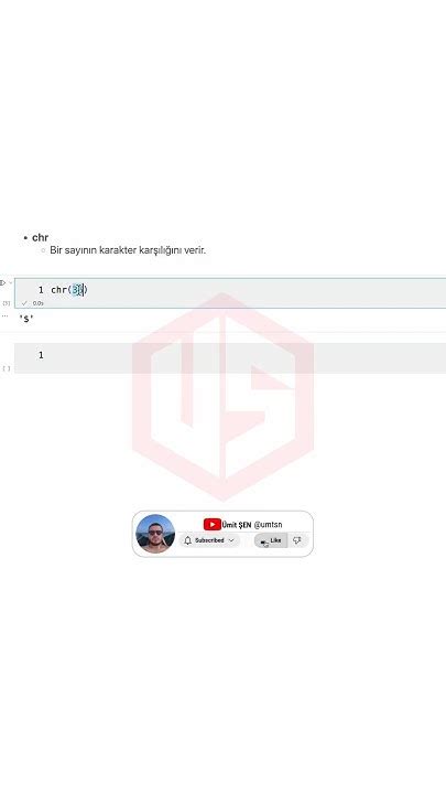 Chr Python Yerleşik Gömülü Built In Fonksiyonlar Python Shorts Programming Pythonshorts