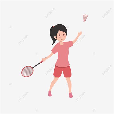 평평한 바람 스포츠 캐릭터 일러스트 여자 배드민턴 스포츠 장면 Png 일러스트 및 Psd 이미지 무료 다운로드 Pngtree