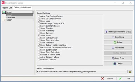 BasicReports Delivery Notes Report Khaos Control Support