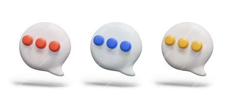 Premium Vector Set Of Dialog Boxes With Three Dots Of Different Colors Speech Bubble