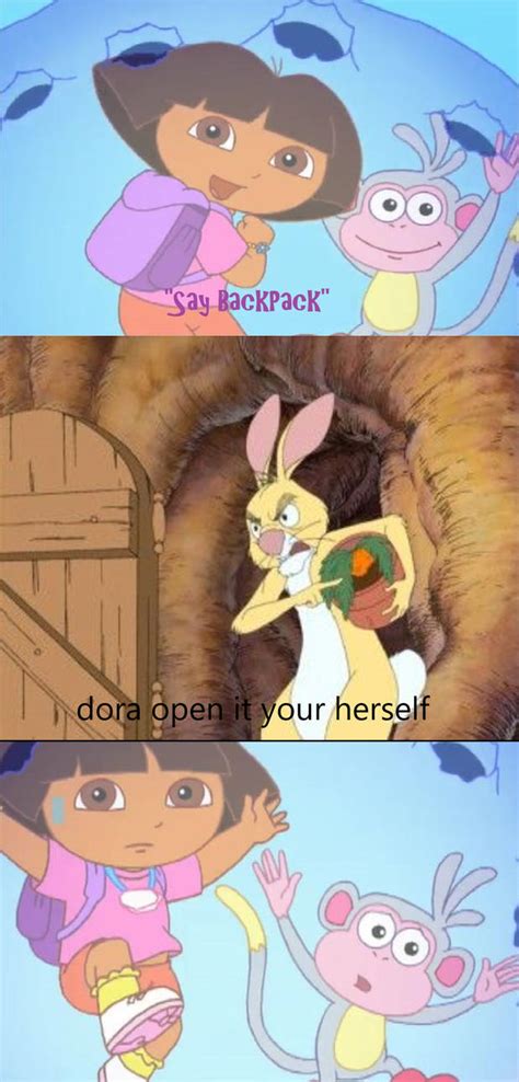 Rabbit Tell Dora To Open The Backpack Herself By Wreny2001 On Deviantart