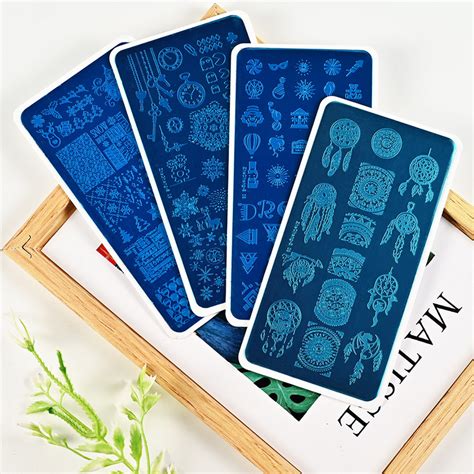 Badu Bg 2023 Листа на цветя Плочи за щамповане на нокти 6x12 Mm Листа флорални пеперудени линии