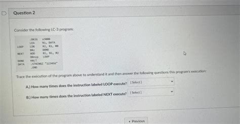 solved consider the following lc 3 program trace the