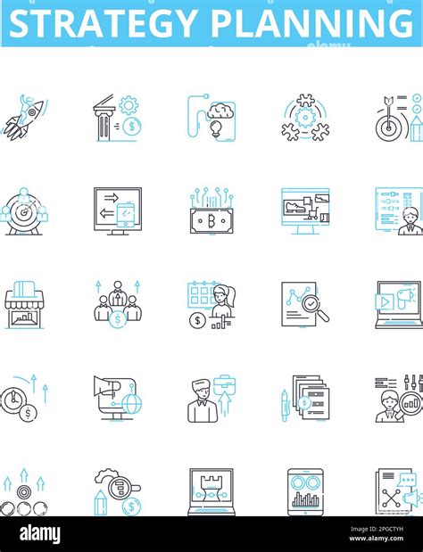Strategy Planning Vector Line Icons Set Strategy Planning Strategy Planning Planning