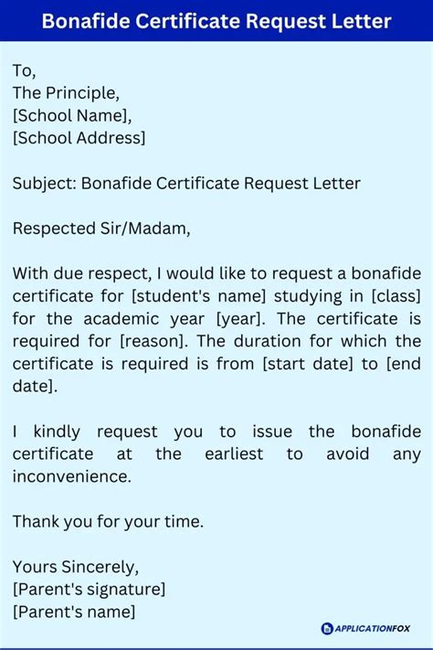9 Samples Application For Bonafide Certificate