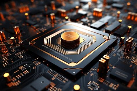 Microchip Processor Background Realistic Design Premium Ai Generated